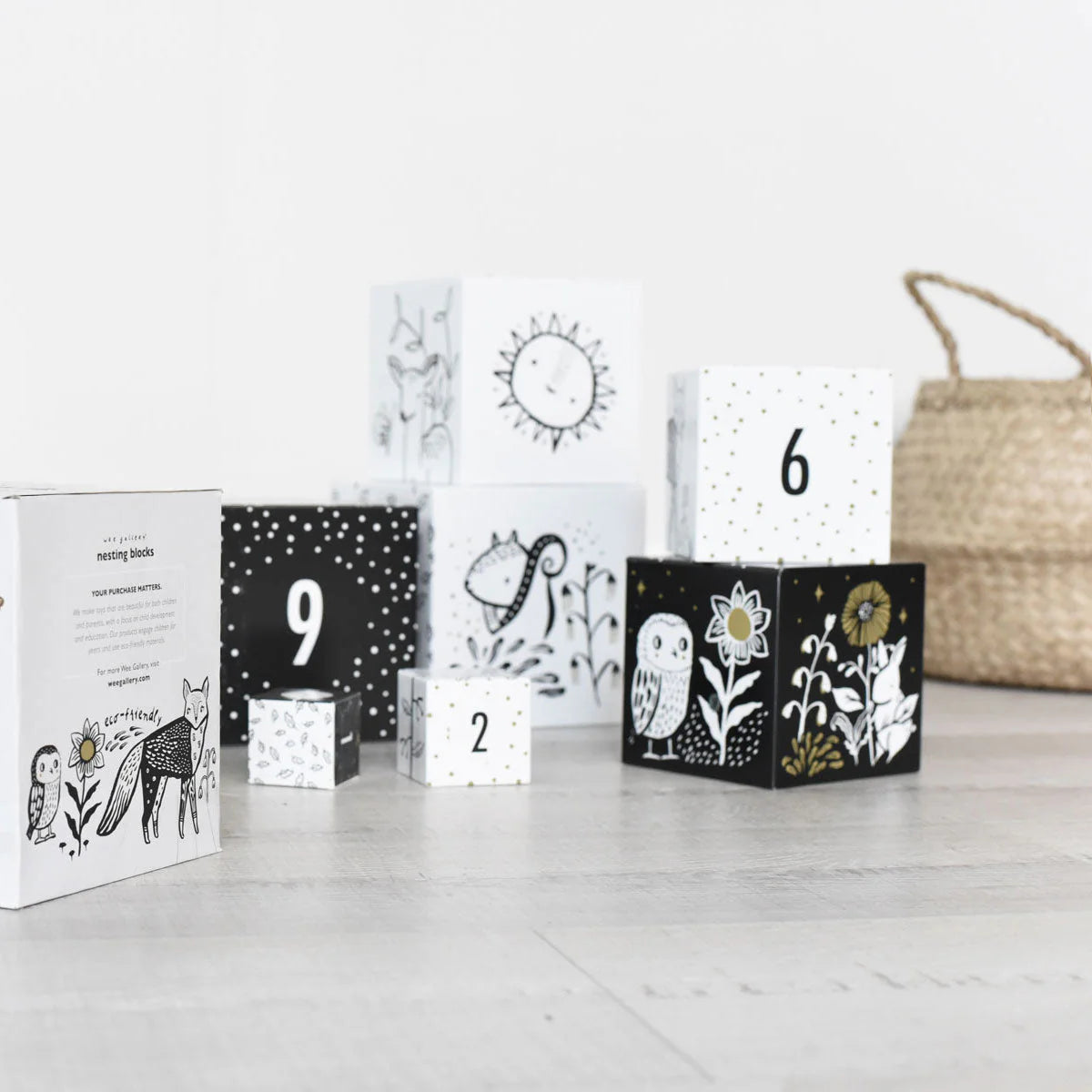 Wee Gallery Nesting Blocks - Woodland Numbers – Galt Baby